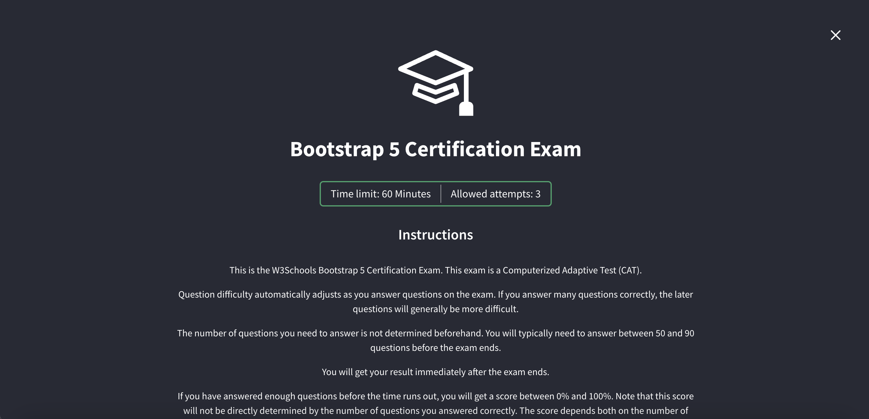 W3Schools Certification Exams – W3Schools.com