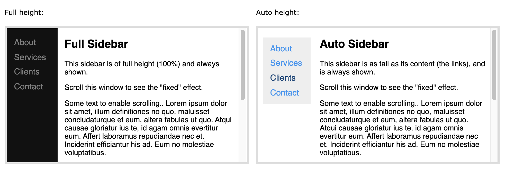 How Do I Create A Fixed Side Navigation Menu W3Schools
