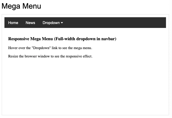How Do I Create A Full width Dropdown Menu In A Navigation Bar 