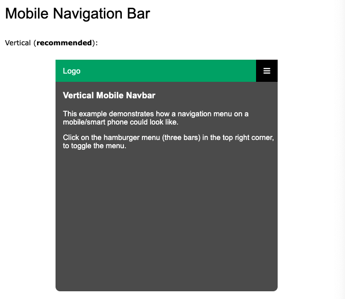 How Do I Create A Mobile Navigation Menu W3Schools