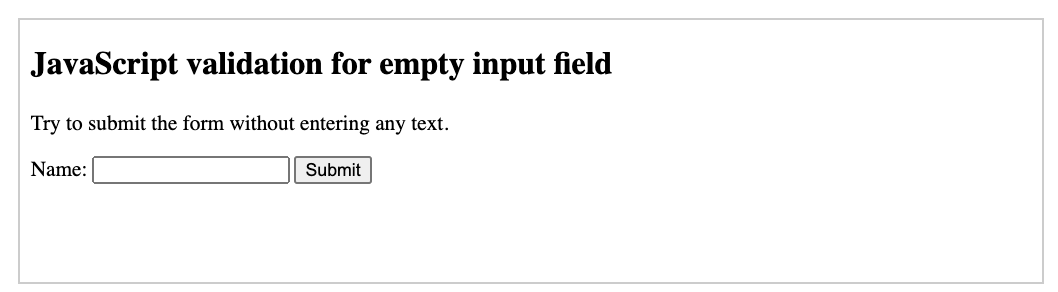 How Can I Add Form Validation For Empty Input Fields W3Schools