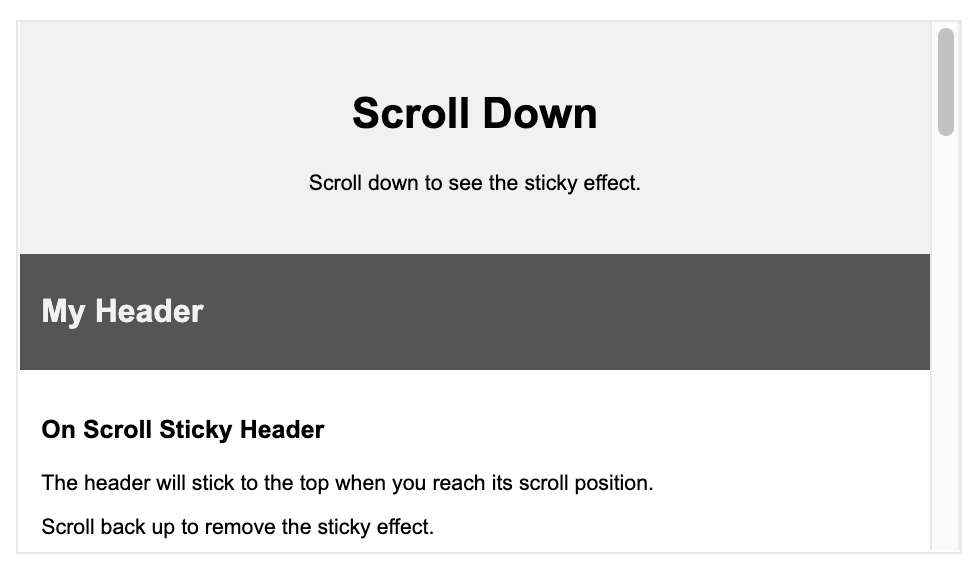 How Do I Create A Sticky Header On Scroll W3Schools